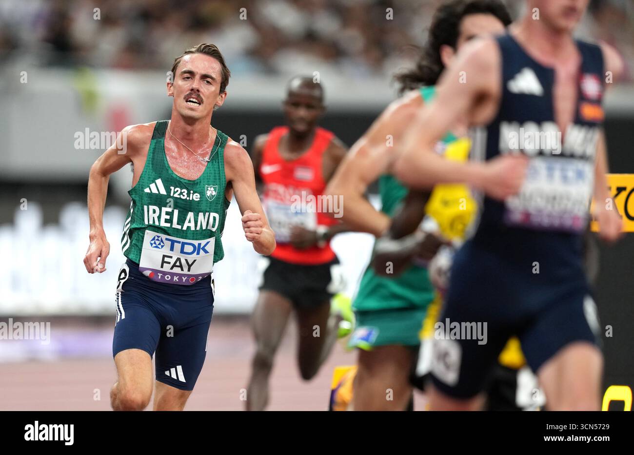 Ireland's Brian Fay (left) in the Men's 5000 Metres on day seven of the ...