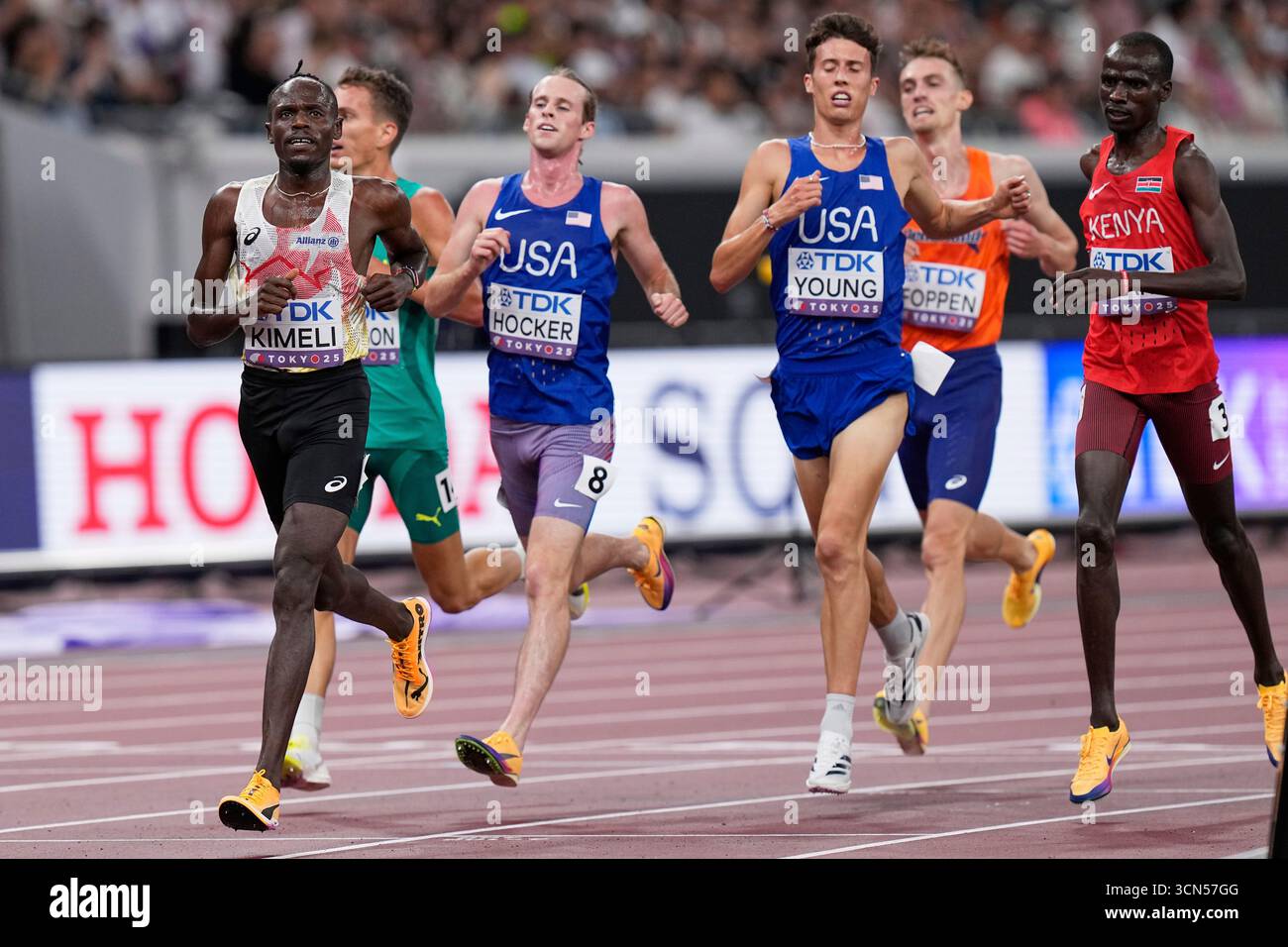 Belgium's Isaac Kimeli races ahead of others in men's 5,000 meters heat ...