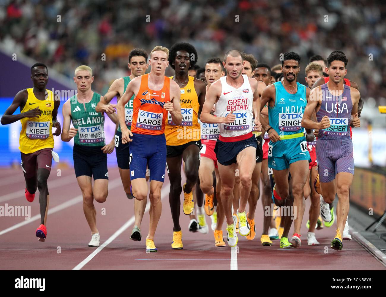 Great Britain's George Mills in the Men's 5000 Metres heat 2 on day ...