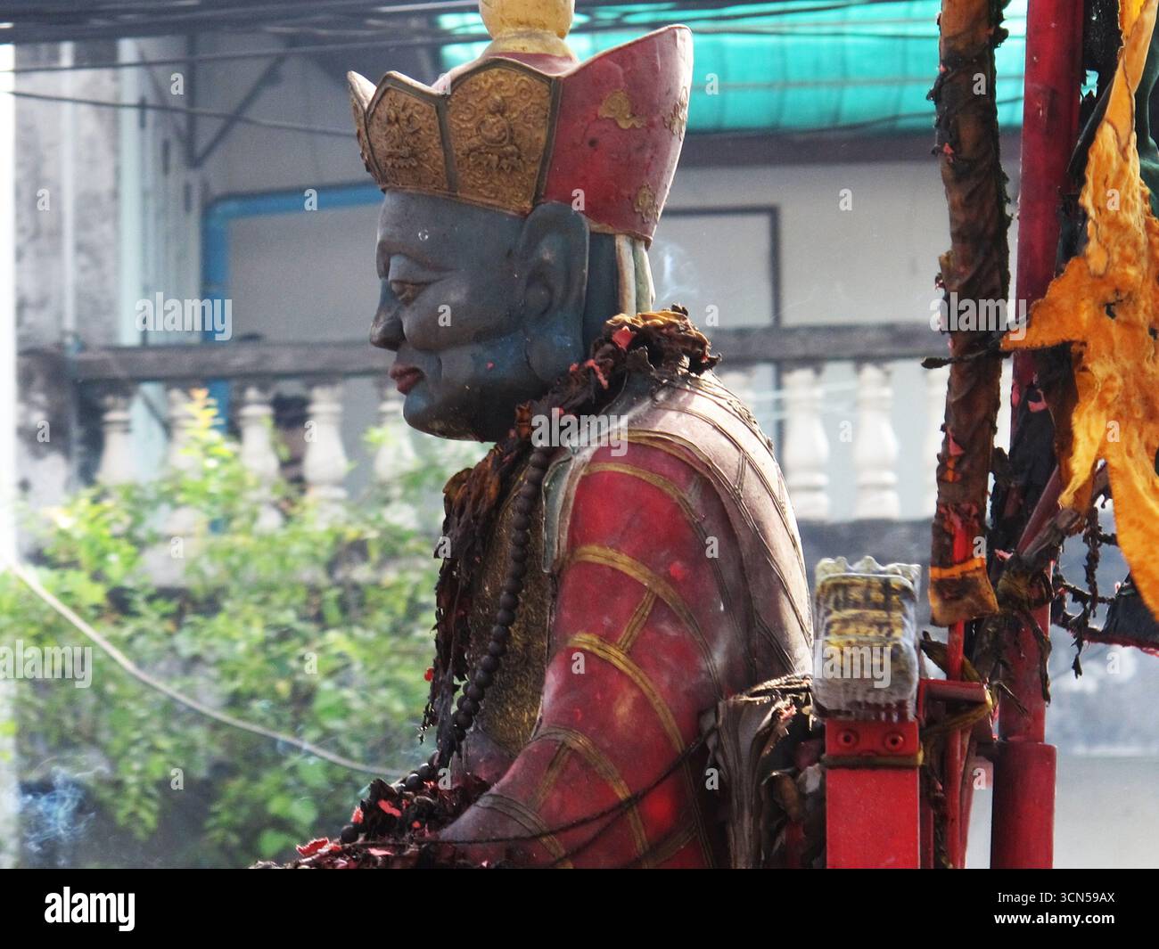 Traditional chinese deity angel god statue on performed parade culture ...