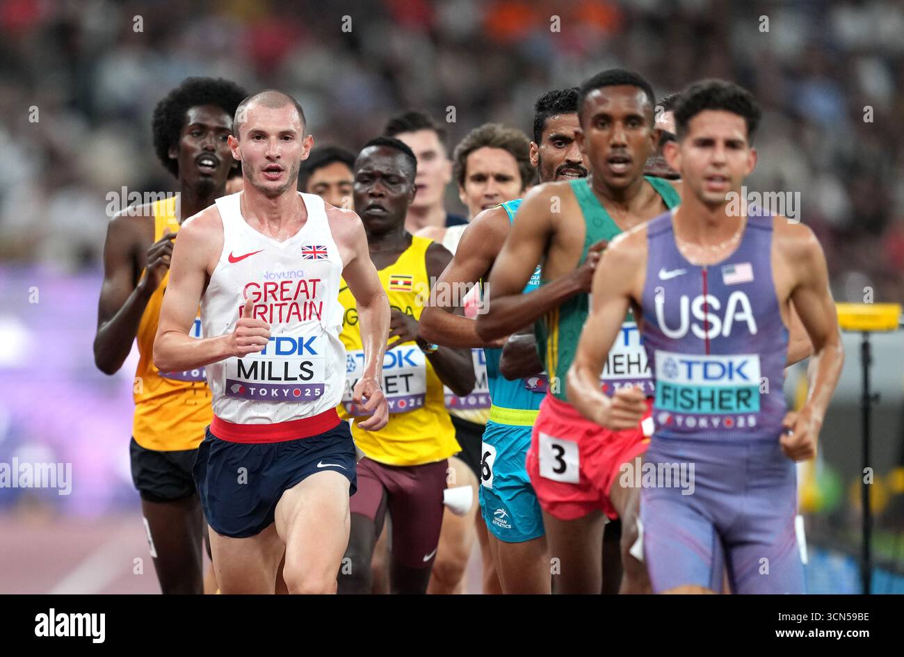 Great Britain's George Mills in the Men's 5000 Metres heat 2 on day ...