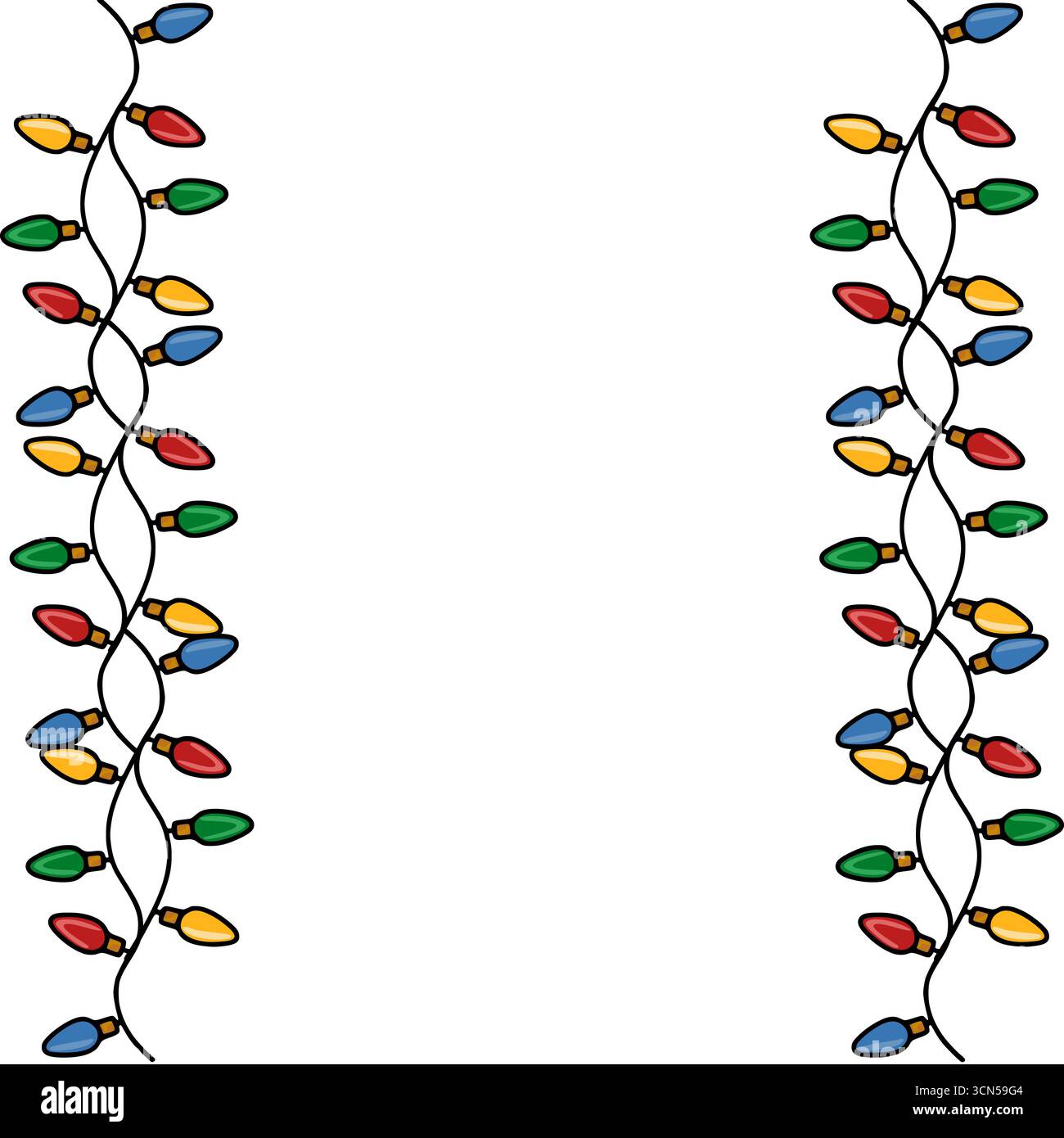 Festive vector illustration of two vertical strings of colorful ...
