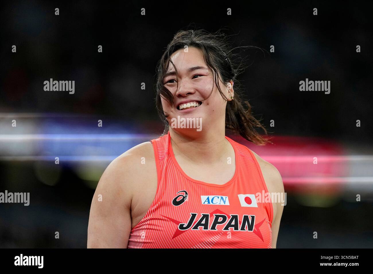 Japan's Haruka Kitaguchi reacts after an attempt in the women's javelin throw qualification at ...