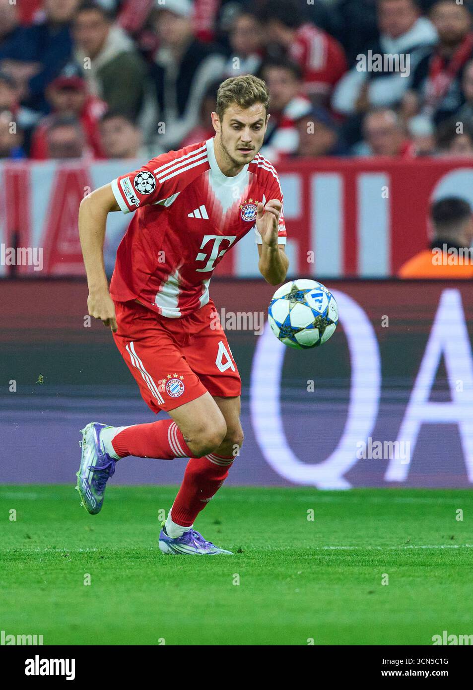 Josip Stanisic of FC Bayern Muenchen in the League Phase Matchday 1 ...