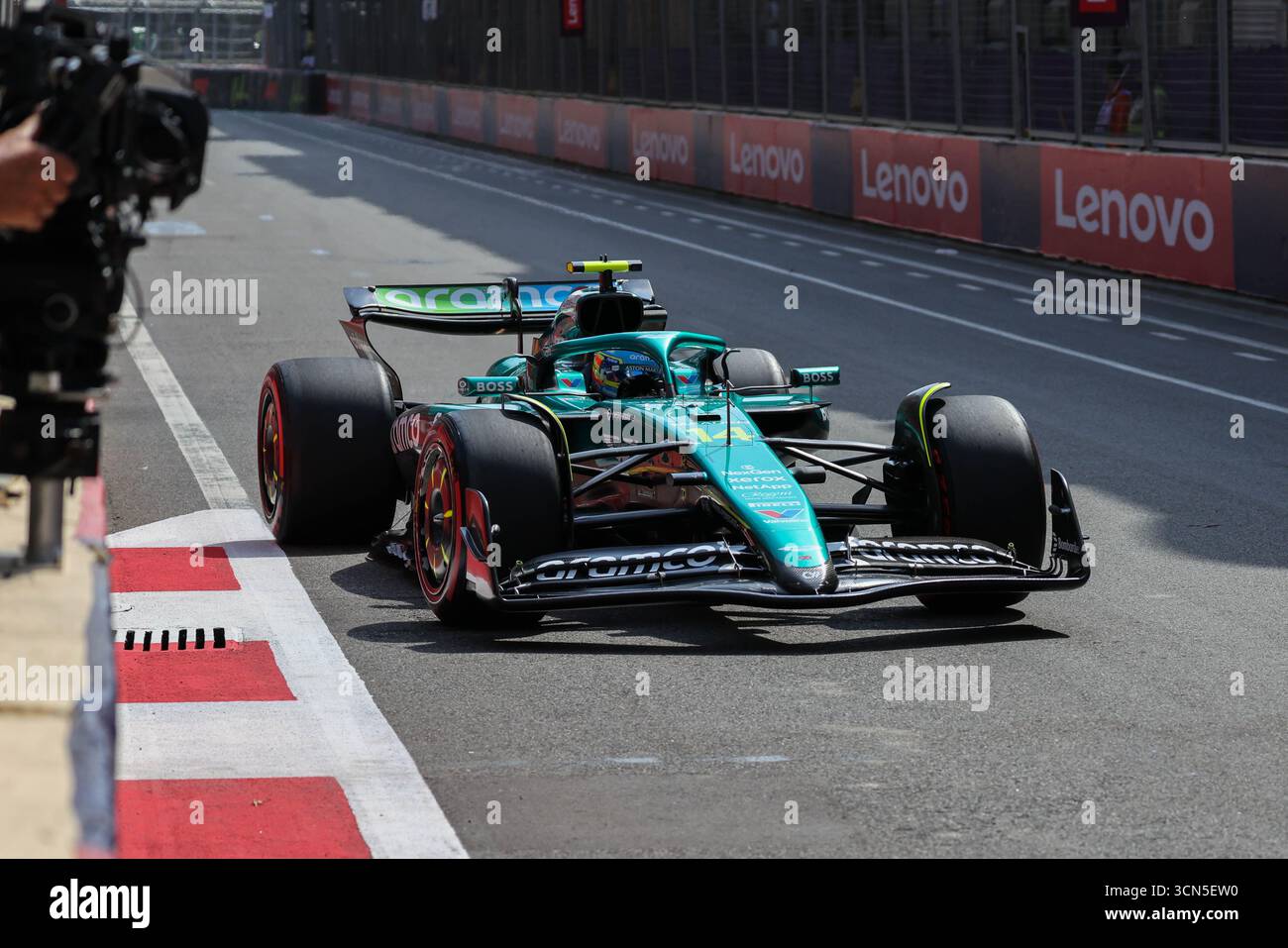 Azerbaijan GP F1 2025 on September 19 2025 at Baku, Azerbaijan - Formula 1 Fernando Alonso Aston ...