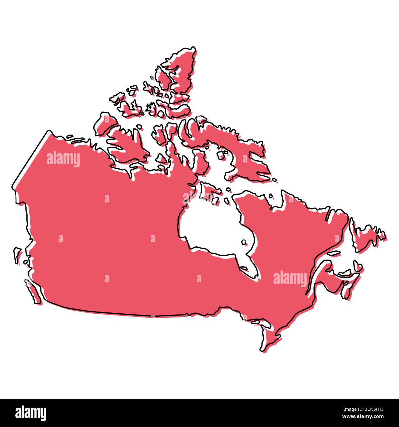 Canada map symbol shape, travel web flat concept icon vector ...