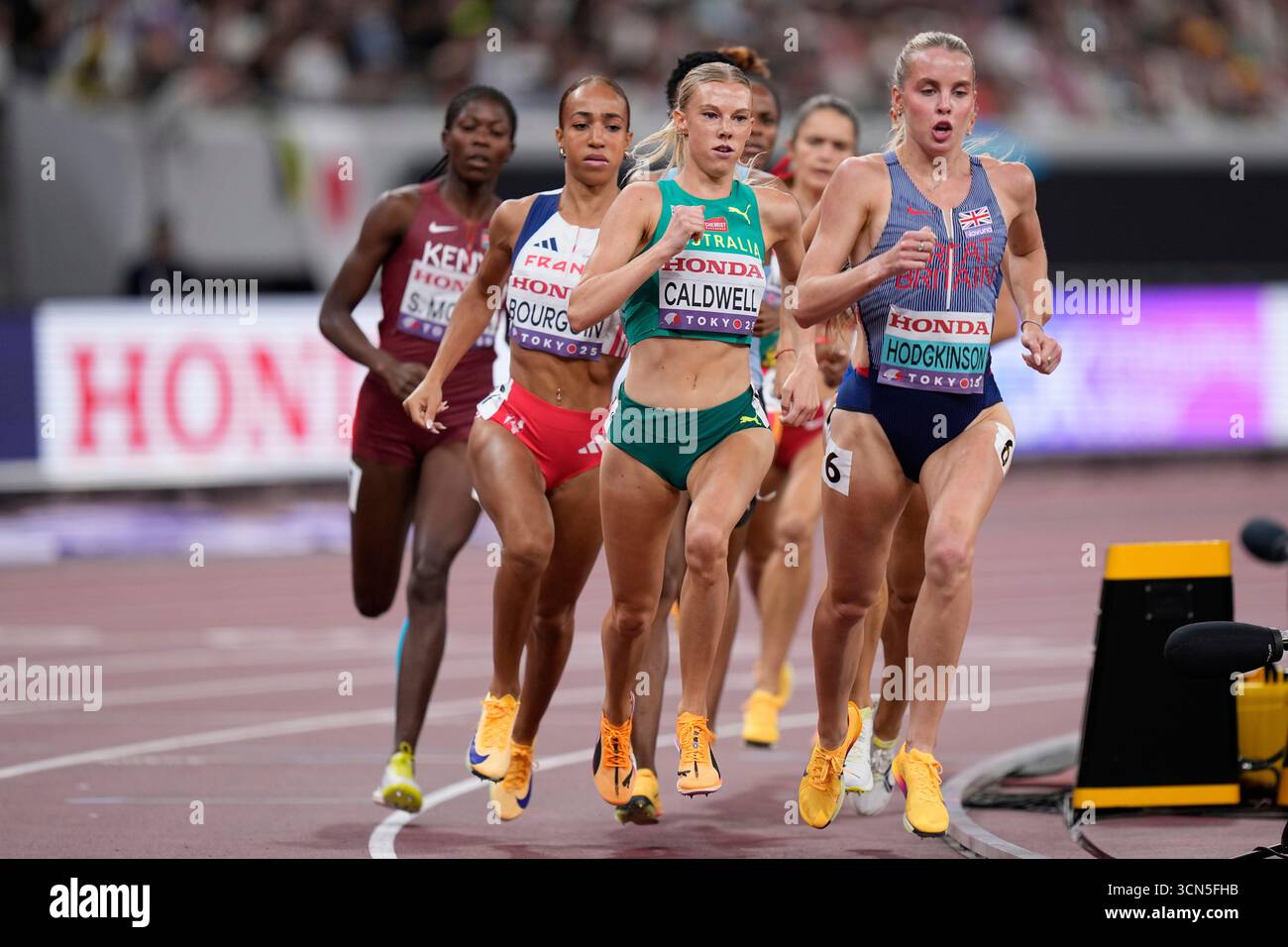 Britain's Keely Hodgkinson, right, and Australia's Abbey Caldwell race ...