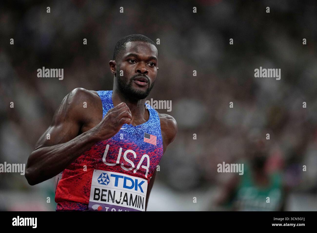 United States' Rai Benjamin gold medalist competes in the men's 400 ...
