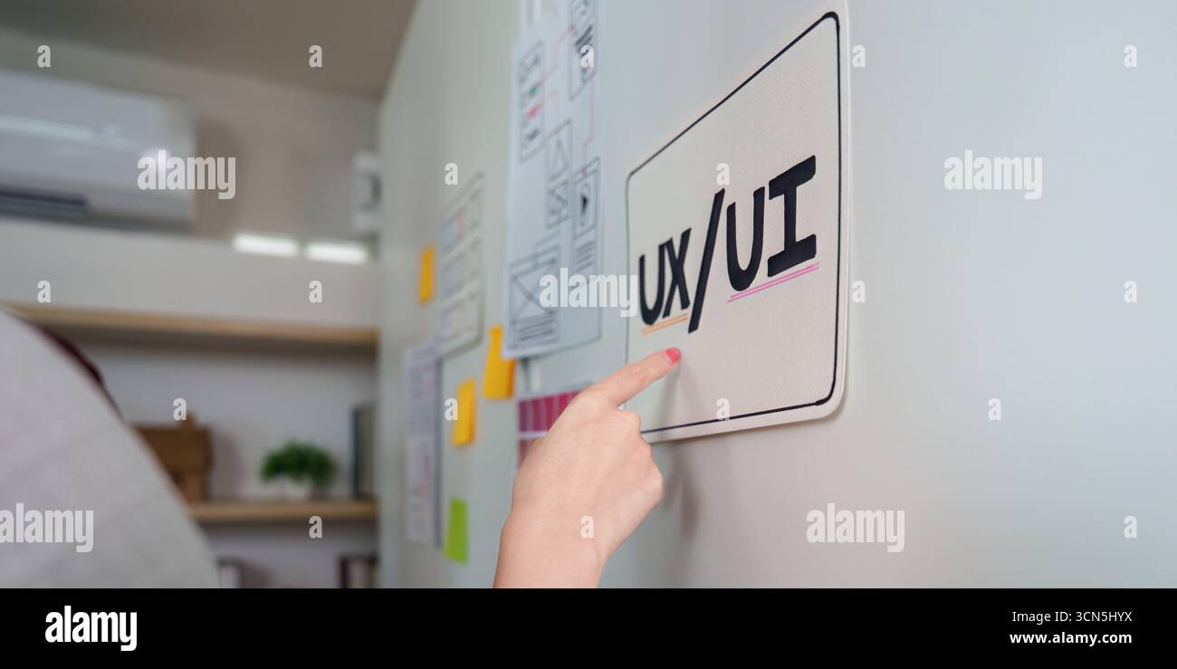 UX UI Design Signage in Creative Workspace Stock Photo - Alamy