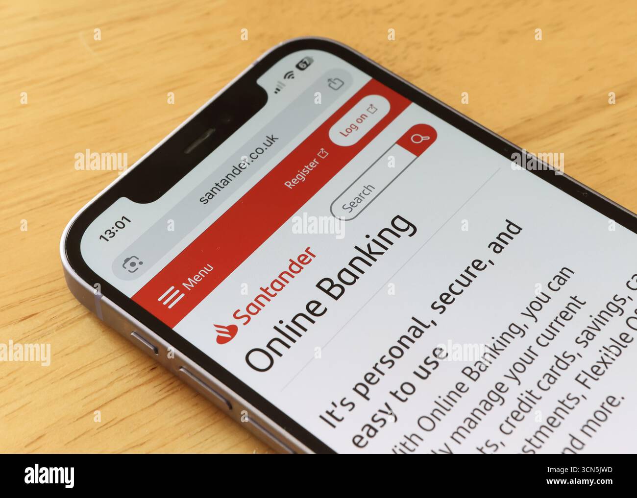 Santander Bank/ Banco Santander online banking and banking apps on an ...