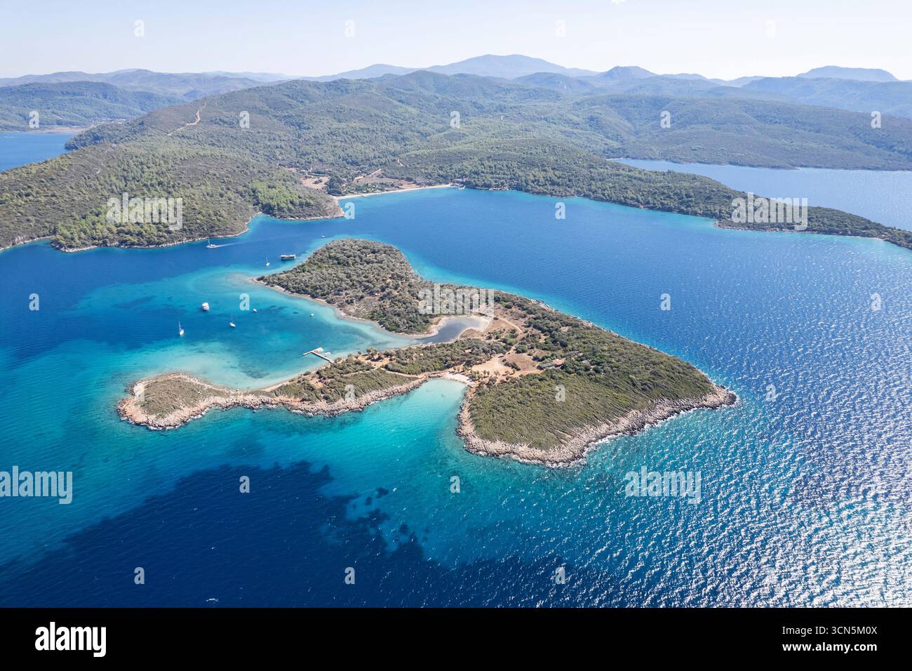 Aerial View of the Sedir Island in Marmaris, Mugla, Turkey Stock Photo ...