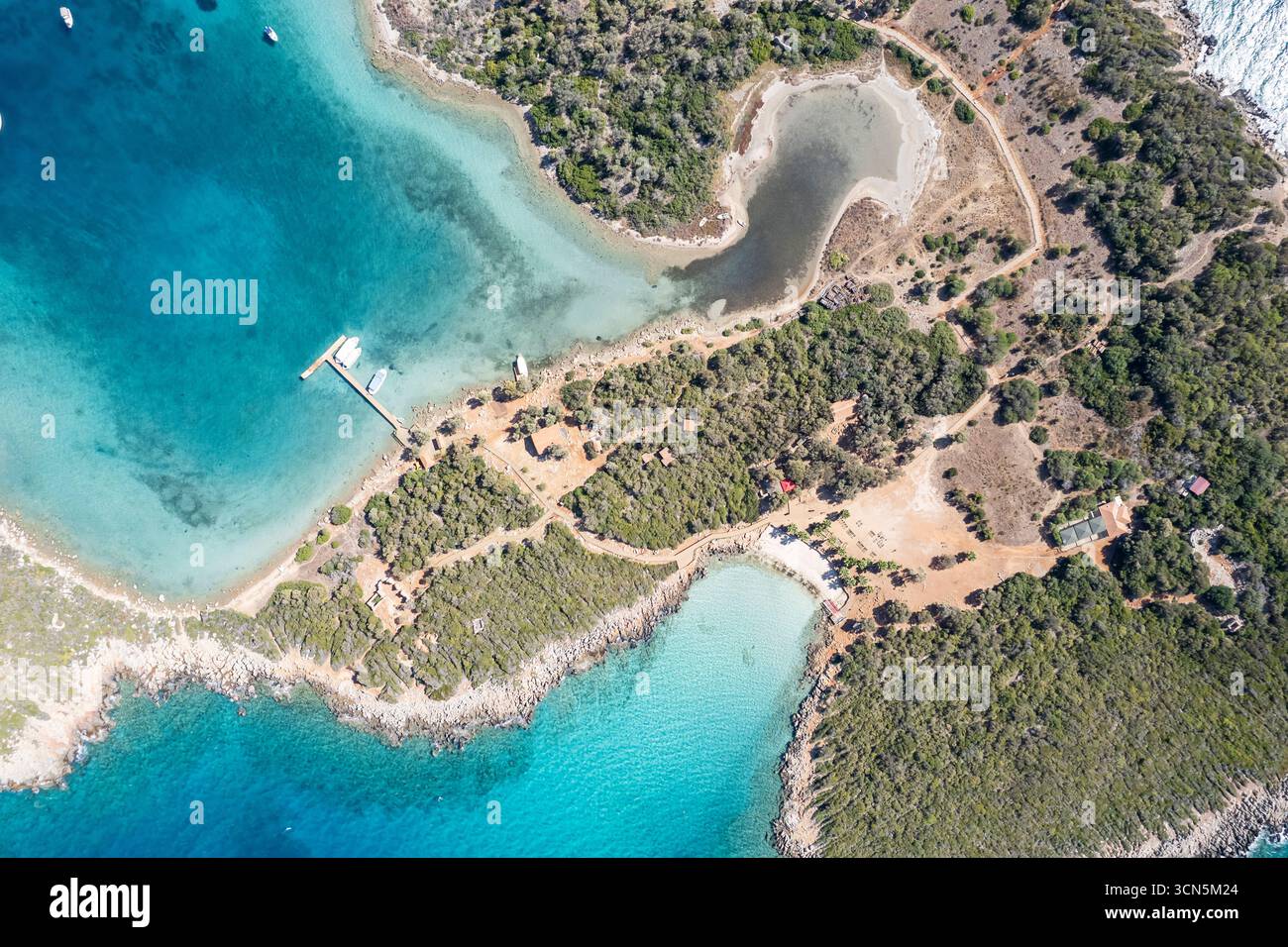 Aerial View of the Sedir Island in Marmaris, Mugla, Turkey Stock Photo ...