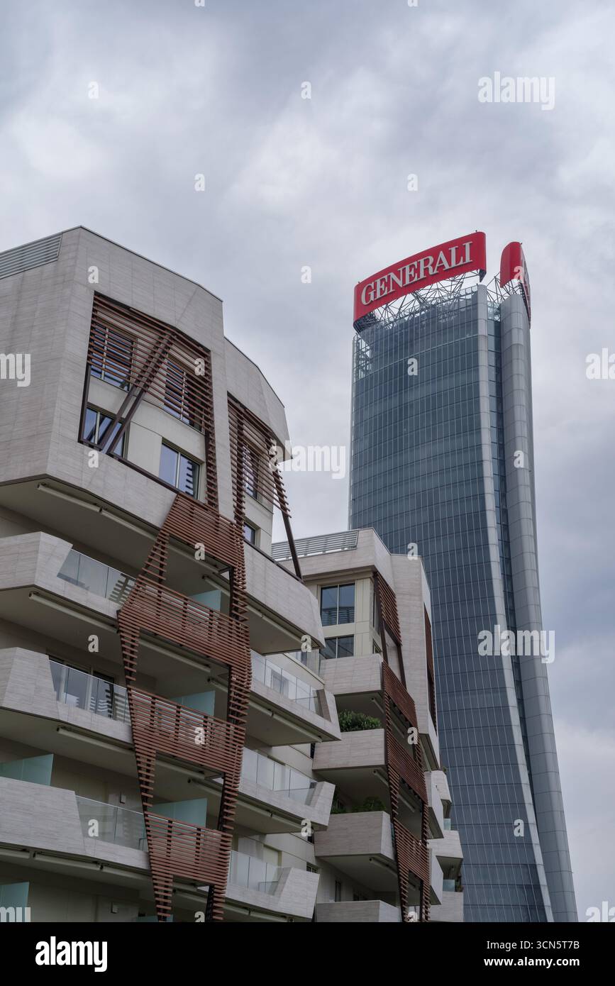 Skyscraper Generali Tower and modern condominium complex in the ...
