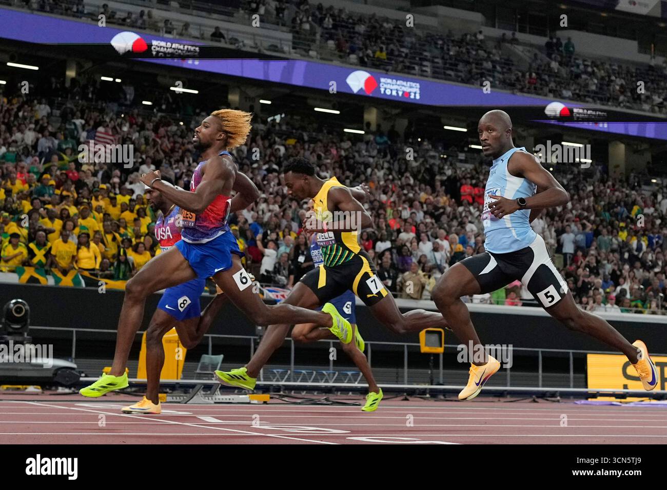 United States' Noah Lyles, left, wins the men's 200 meters final at the ...