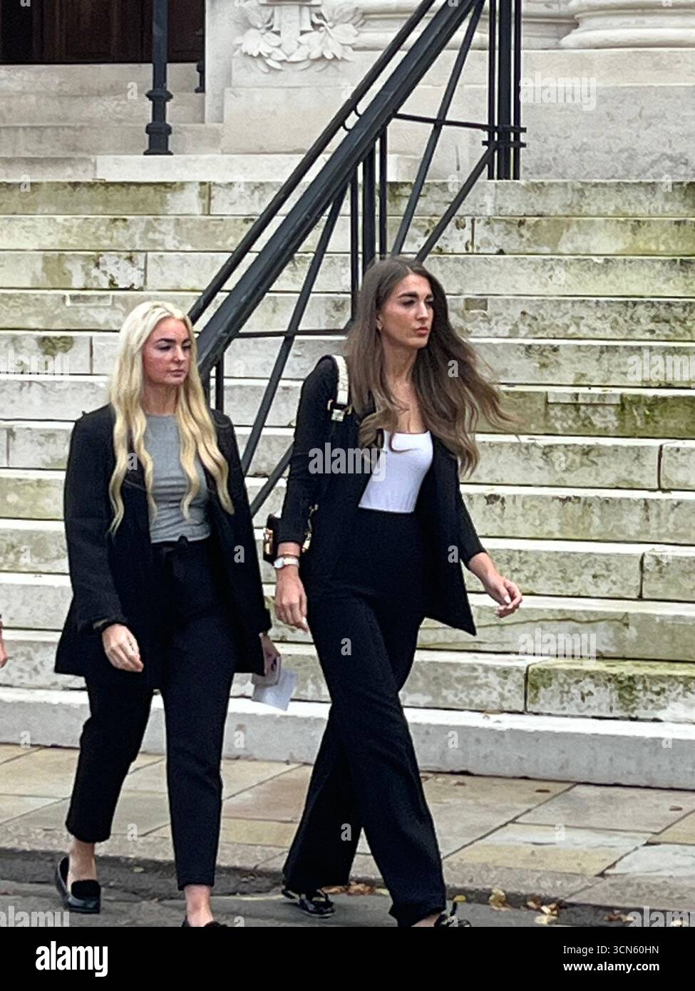 Former prison worker Megan Breen (left) leaves Cardiff Crown Court ...