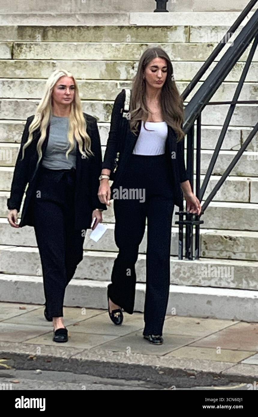 Former prison worker Megan Breen (left) leaves Cardiff Crown Court ...