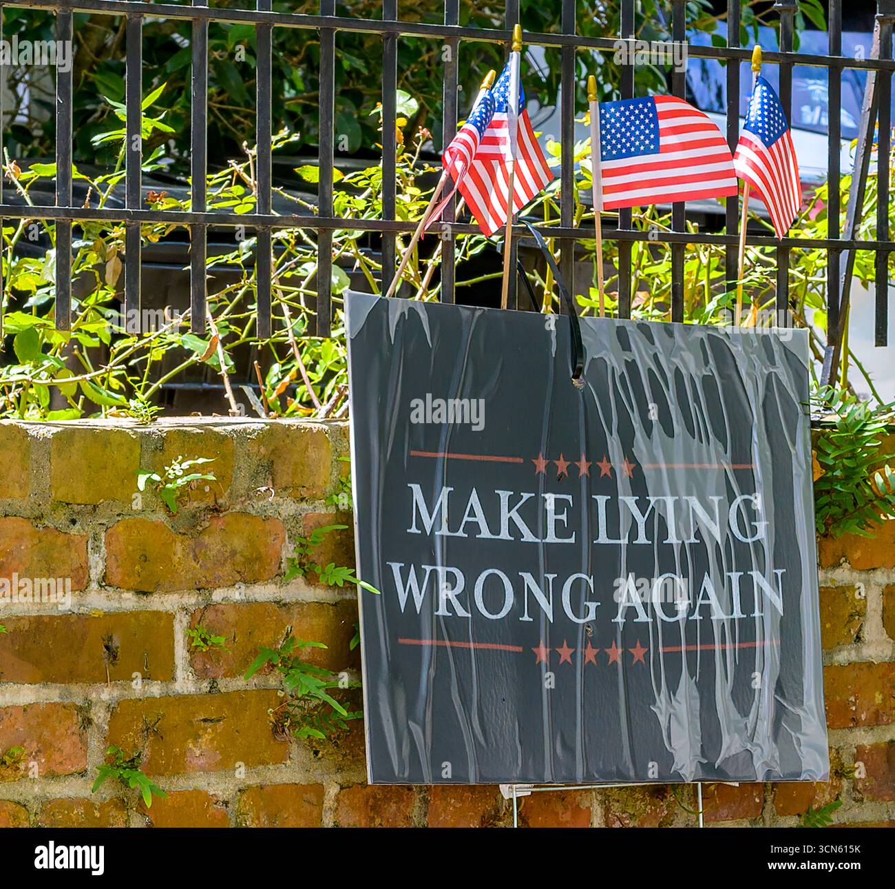 New Orleans, LA, USA - September 6, 2025: Make Lying Wrong Again sign ...