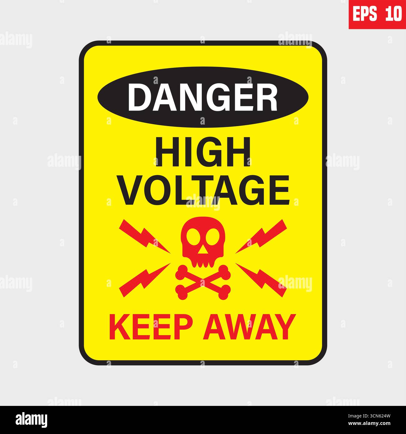 High voltage sign. Caution or danger or warning sign, electrical hazard ...