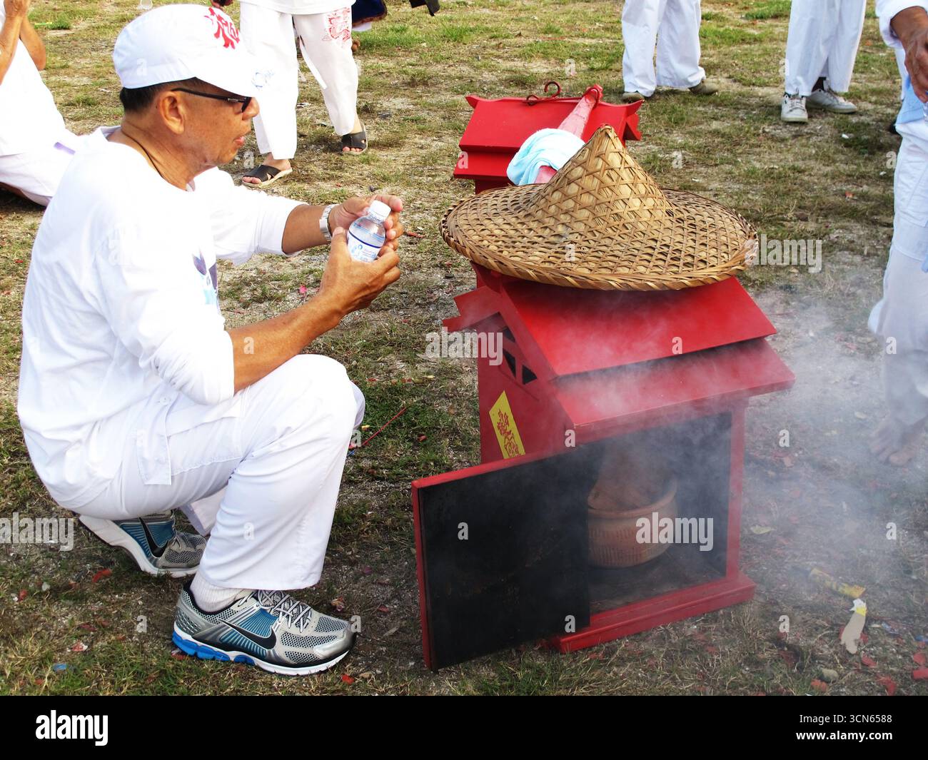 Shaman mediums thai people pilgrim join merit rite ritual medium ...