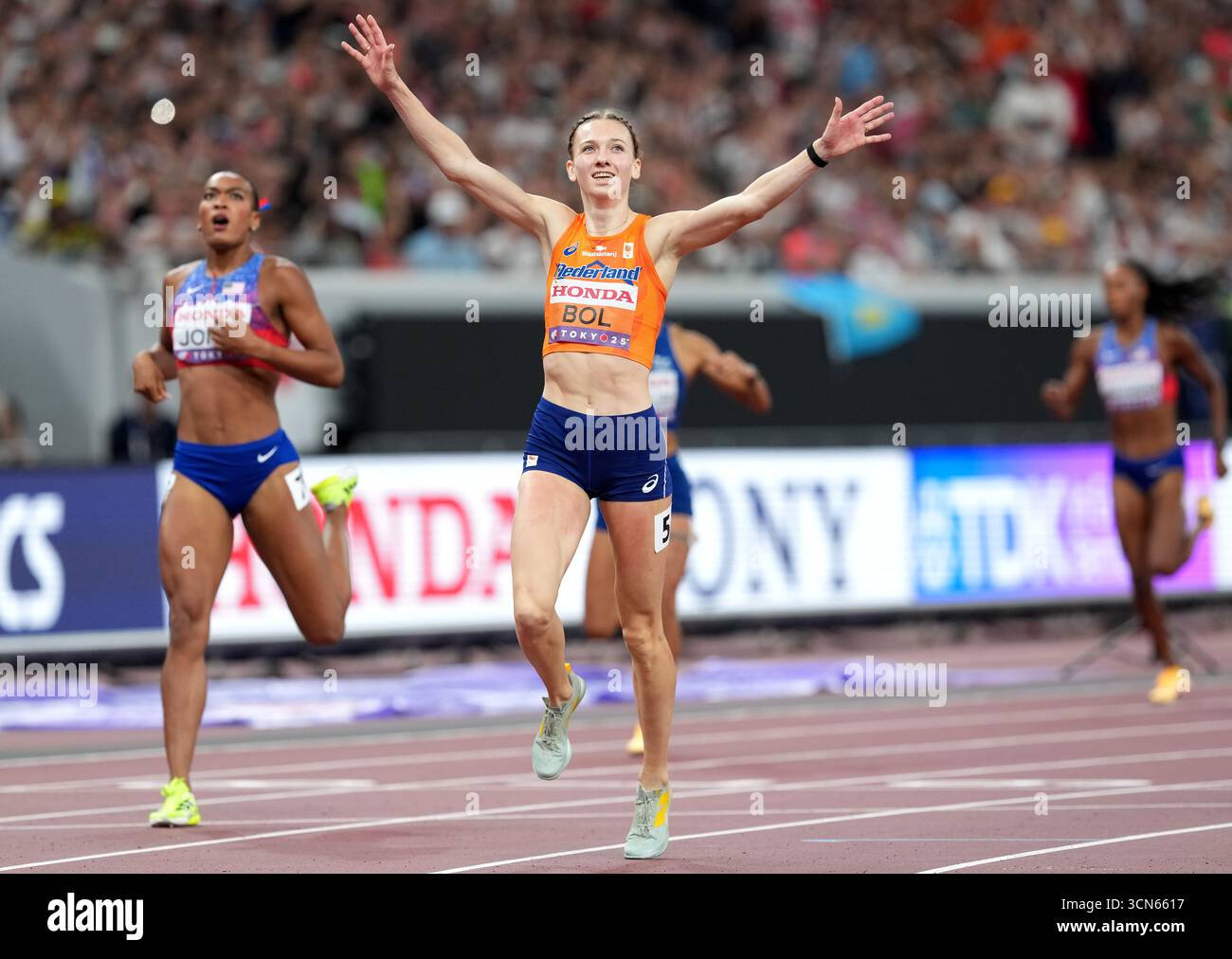 Netherlands' Femke Bol takes gold in the Women's 400 metre hurdles on ...