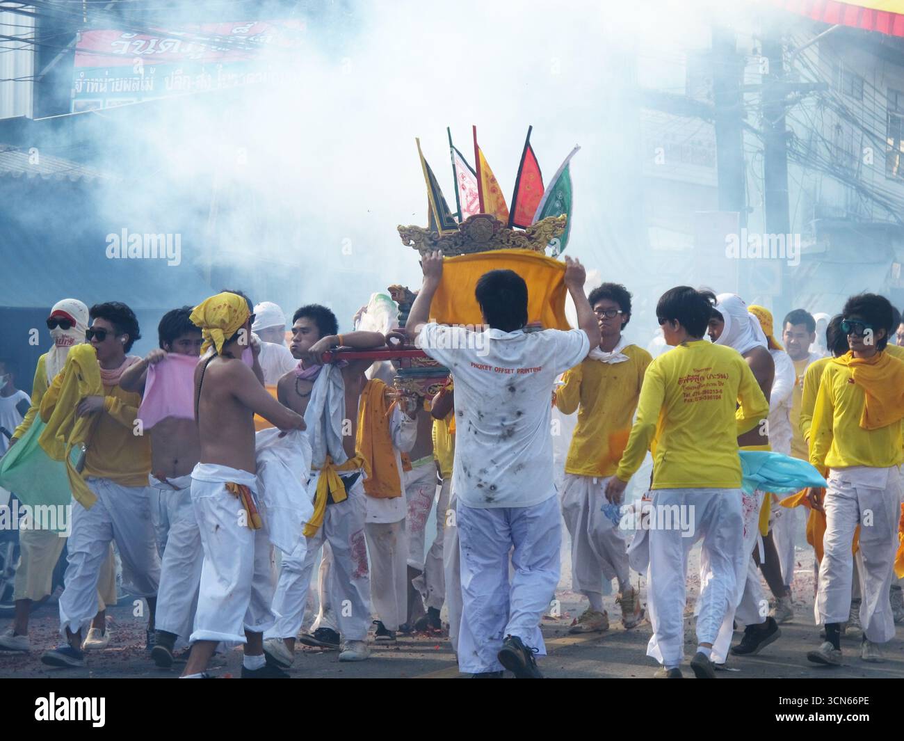 Shaman mediums thai people pilgrim join merit rite ritual medium ...