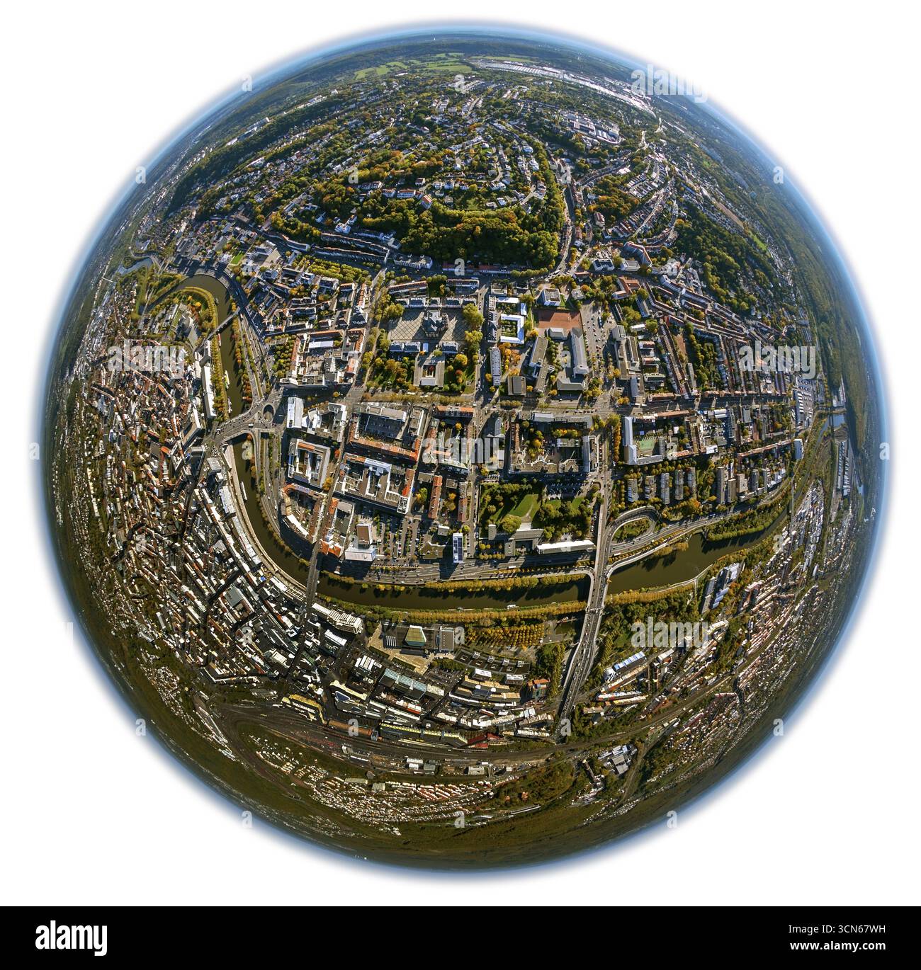 Aerial city view central Cut Out Stock Images & Pictures - Alamy