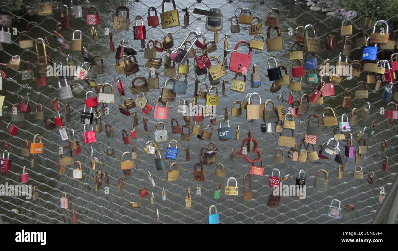 love padlock locked at a bridge, love and romance symbol love padlock ...