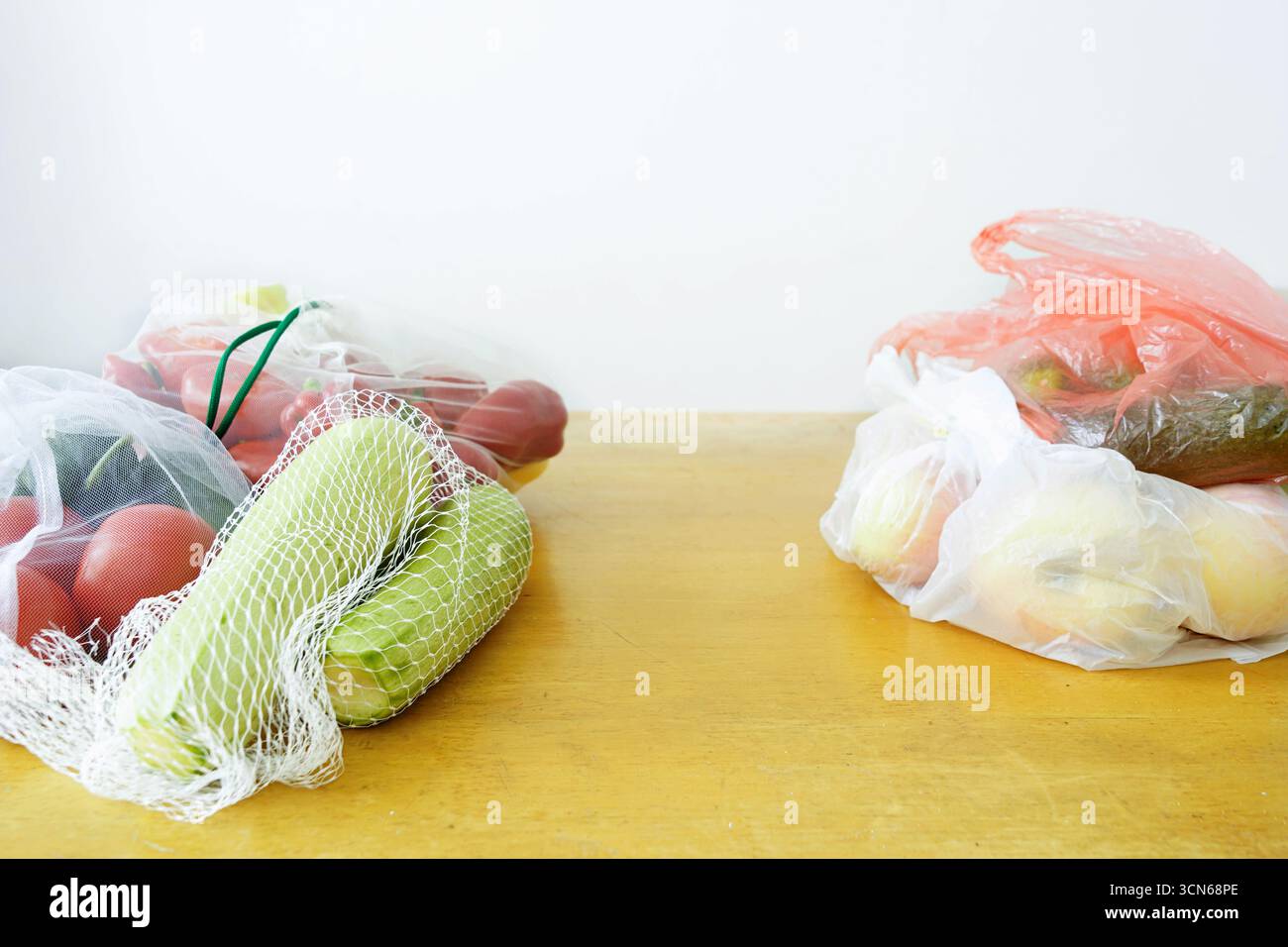 Comparison of vegetables in ecological mesh produce bags and ...