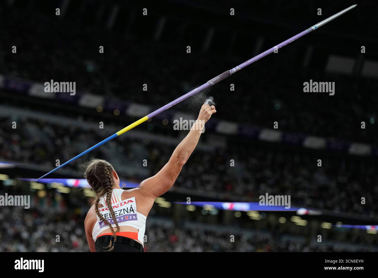 Czech Republic's Andrea Zelezna makes an attempt in the women's javelin ...