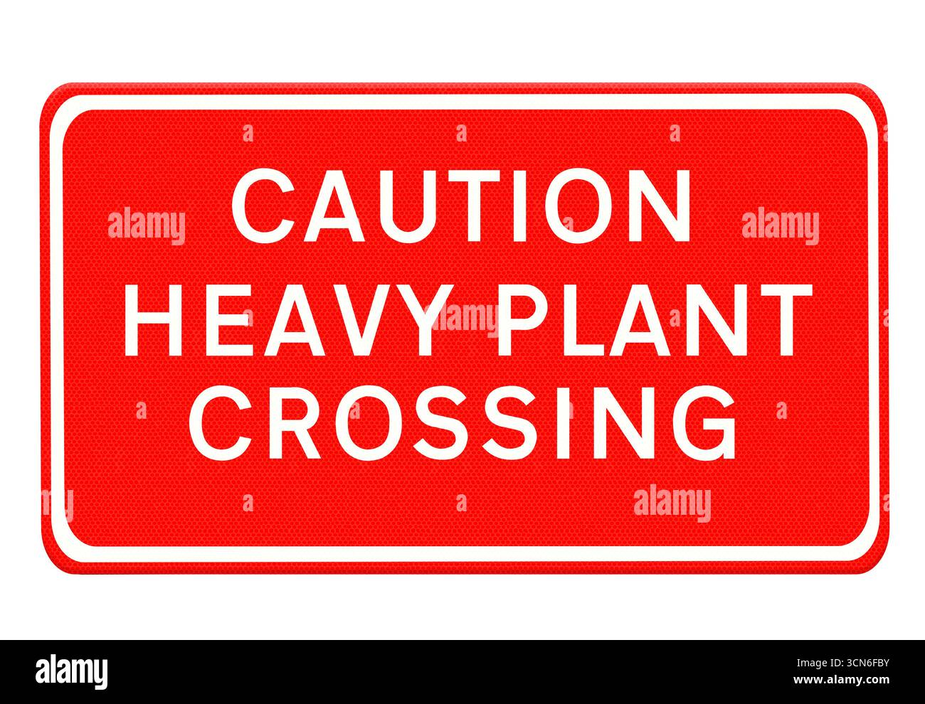Digital composite. Road sign - Caution heavy plant crossing. Plant in ...