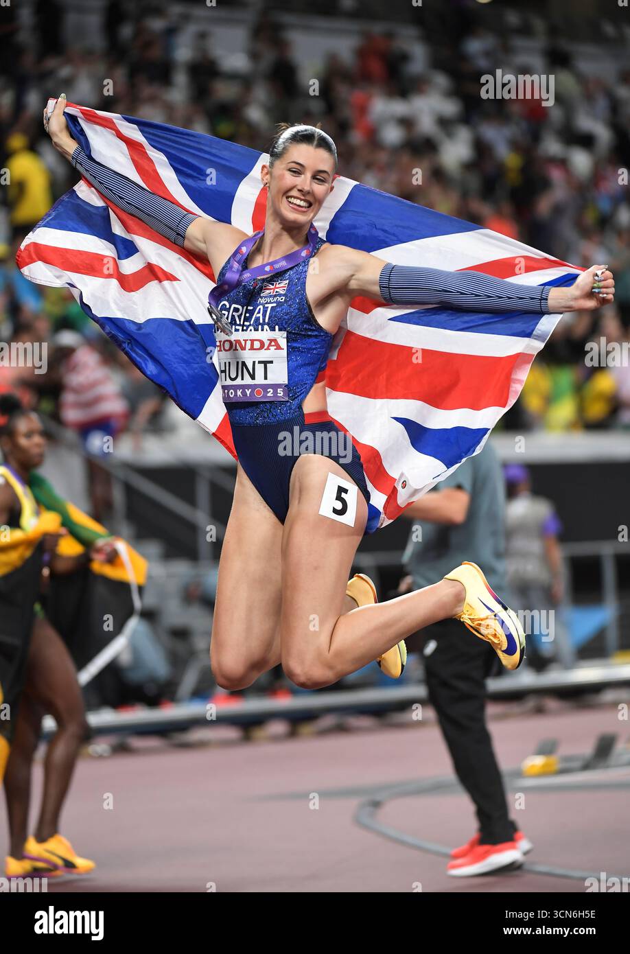 Amy Hunt of Great Britain win’s a silver medal at the women’s 200m ...