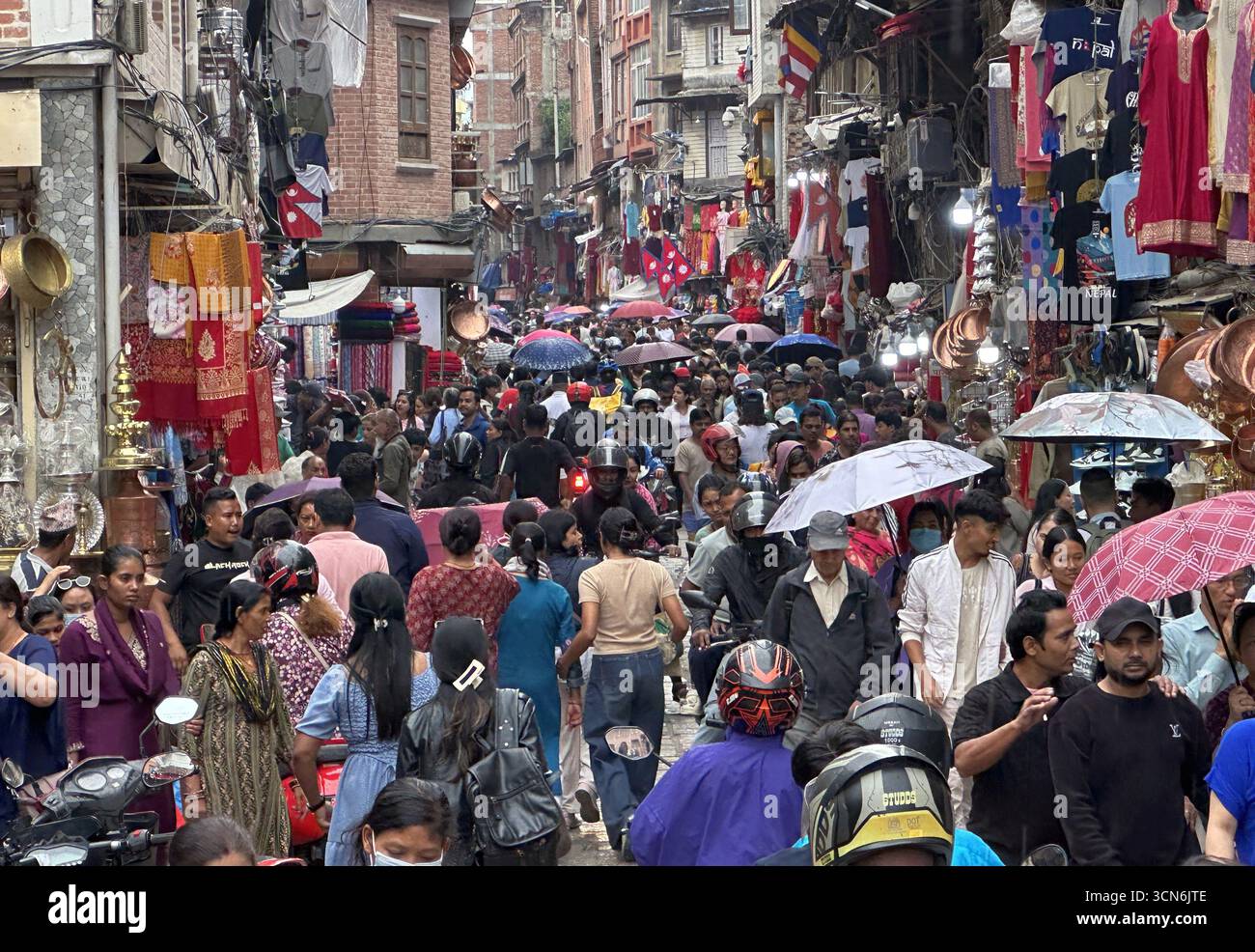 September 19, 2025, Kathmandu, Nepal: Nepali people crowd the markets,as they shop in ...