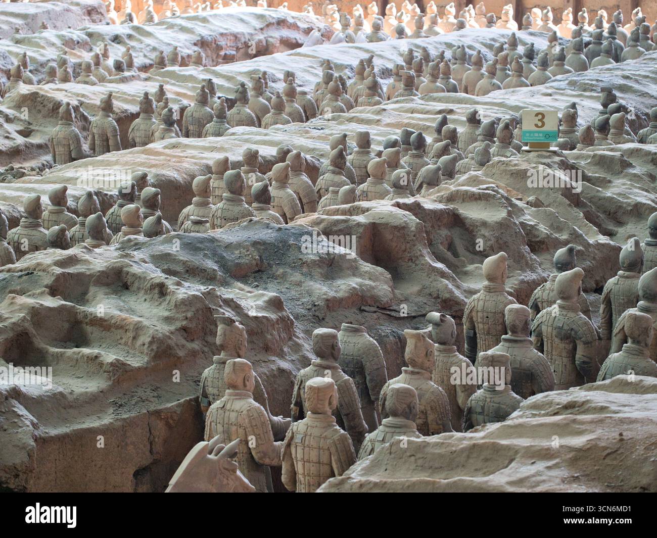 Terracotta Warriors in Xi'an, China - A close-up view of two ancient ...