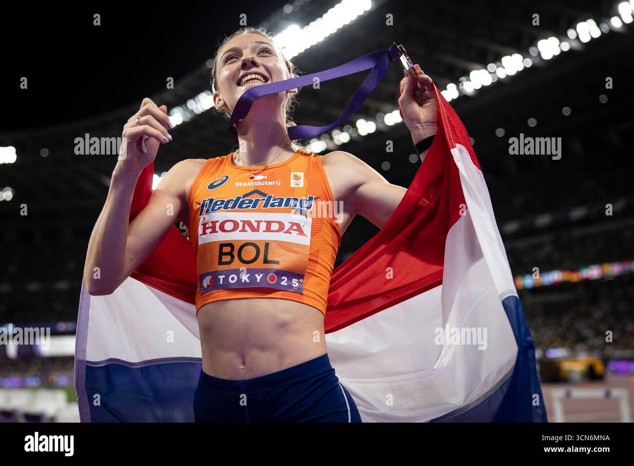 Femke Bol (NED) gewinnt die 400m H?rden der Frauenan Tag 7 der World Athletics Championships im ...