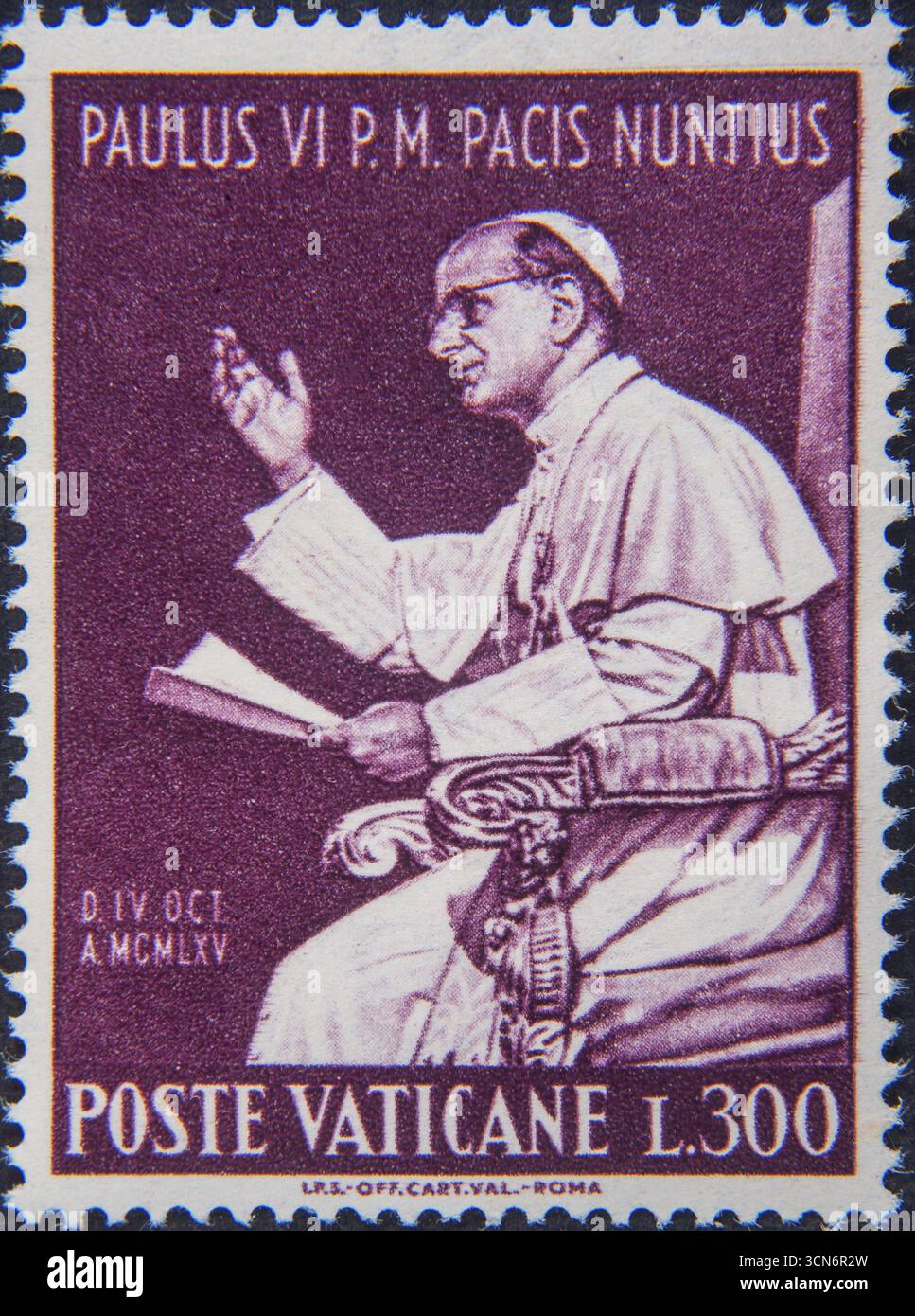 Paul VI (1897-1978) was Pope from 1963 until his death. Portrait on ...