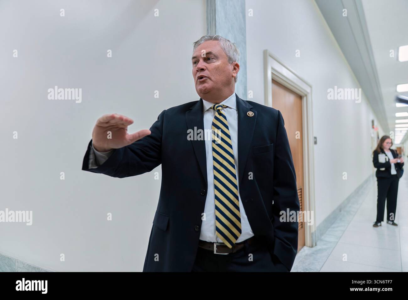 House Oversight Committee Chairman James Comer, R-Ky., talks to ...