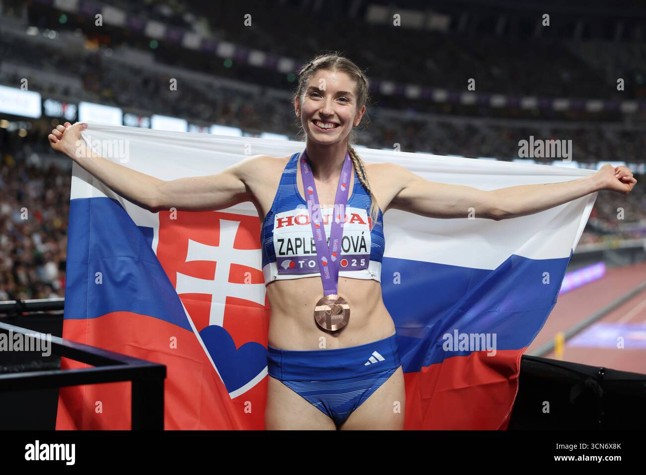 Emma ZAPLETALOVÁ of Slovakia, bronze, poses for a photo after the Women ...
