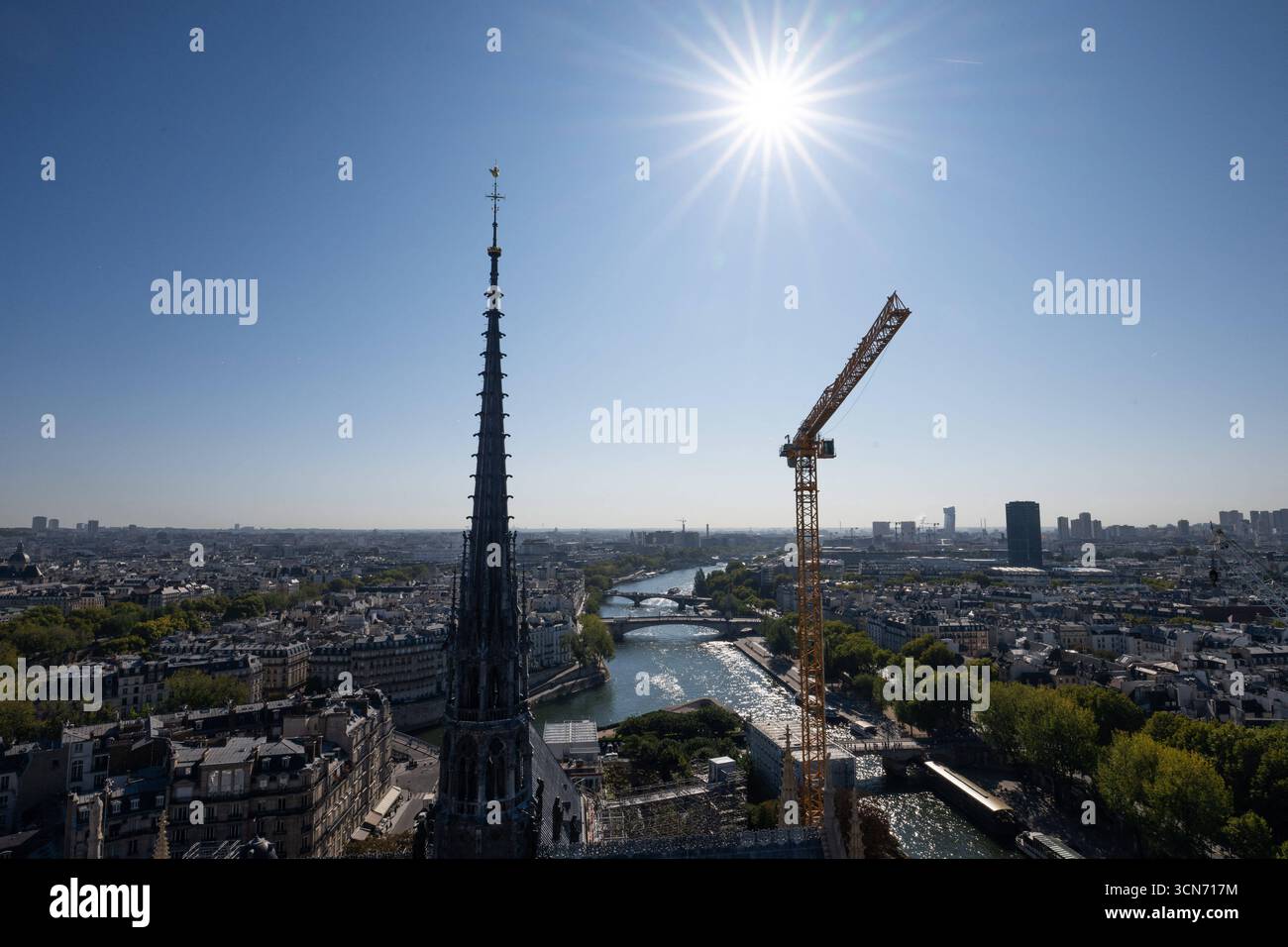 View of the Fleche de Notre-Dame de Paris Cathedral during a visit to ...
