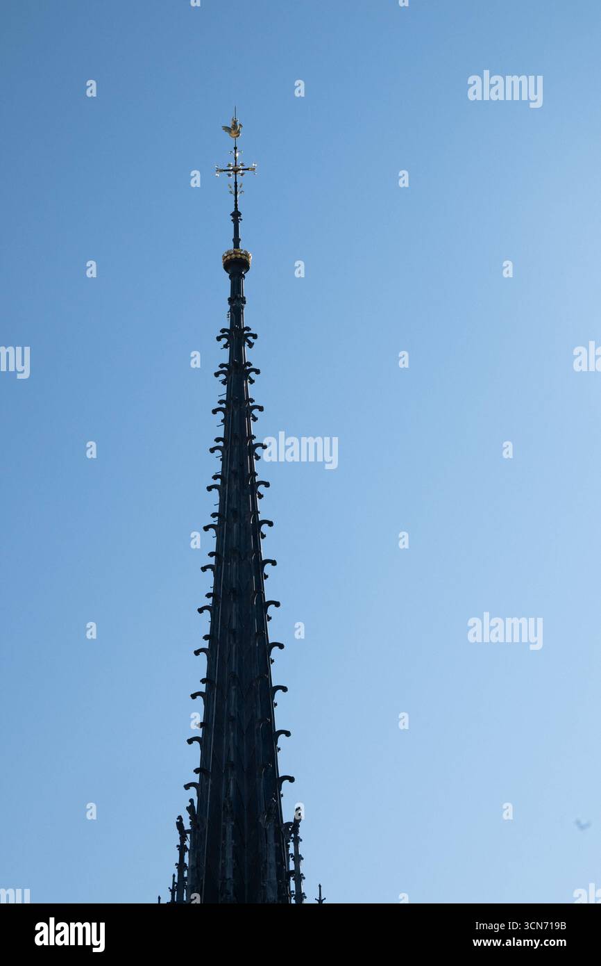 View of the Fleche de Notre-Dame de Paris Cathedral during a visit to ...