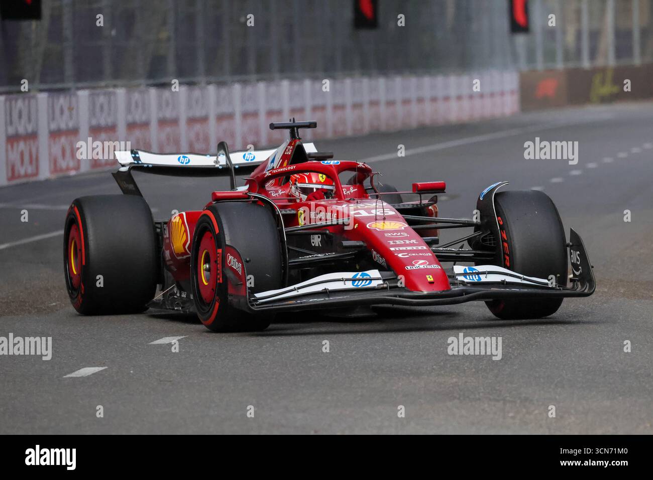 Azerbaijan GP F1 2025 on September 19 2025 at Baku, Azerbaijan - Formula 1 Charles Leclerc on ...