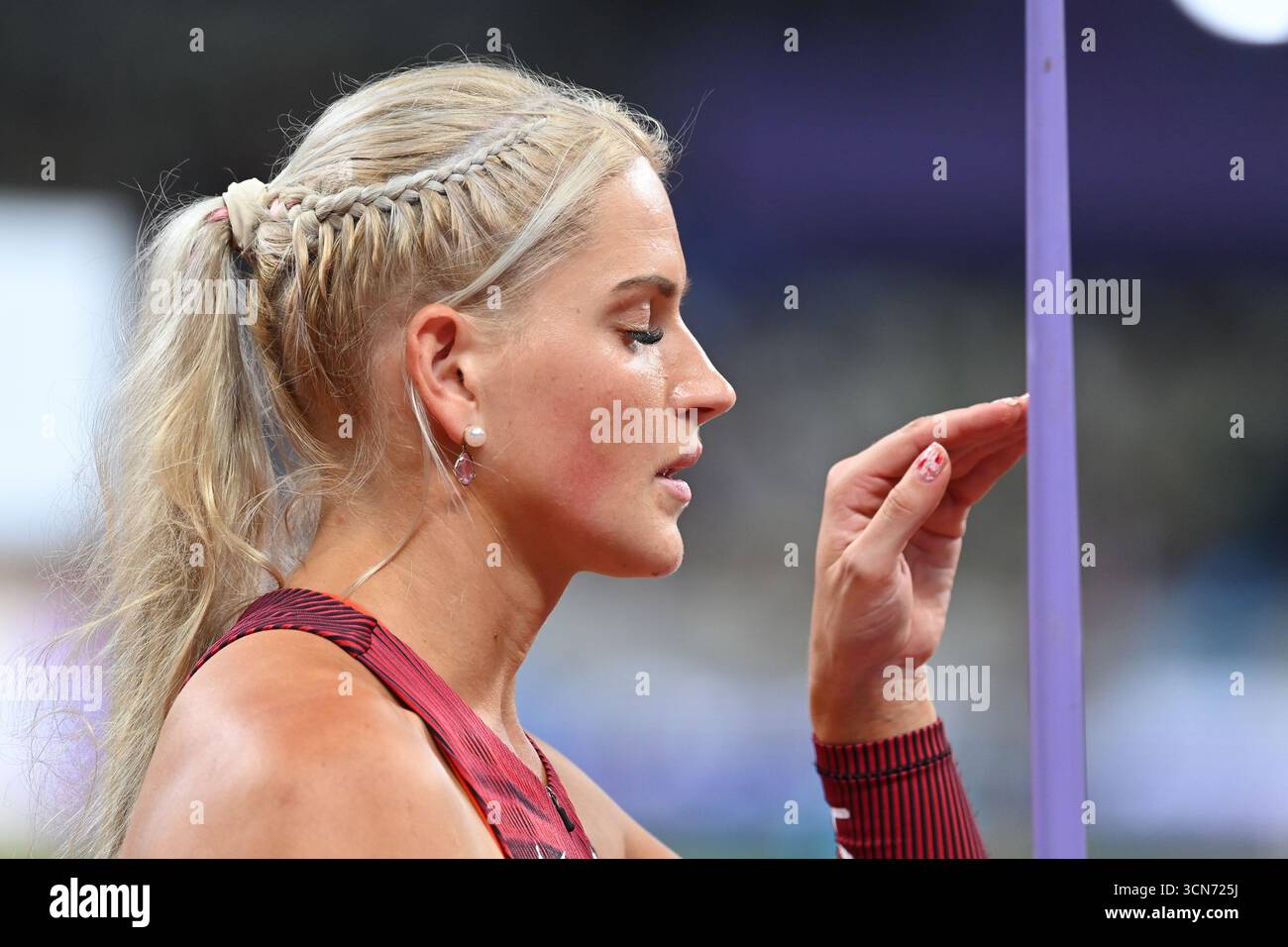Lina Muze-Sirma (Latvia) during the javelin throw qualification during ...