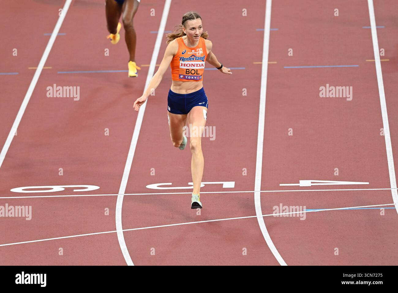 Femke Bol (Netherlands) winning the 400 metres hurdles final during the ...