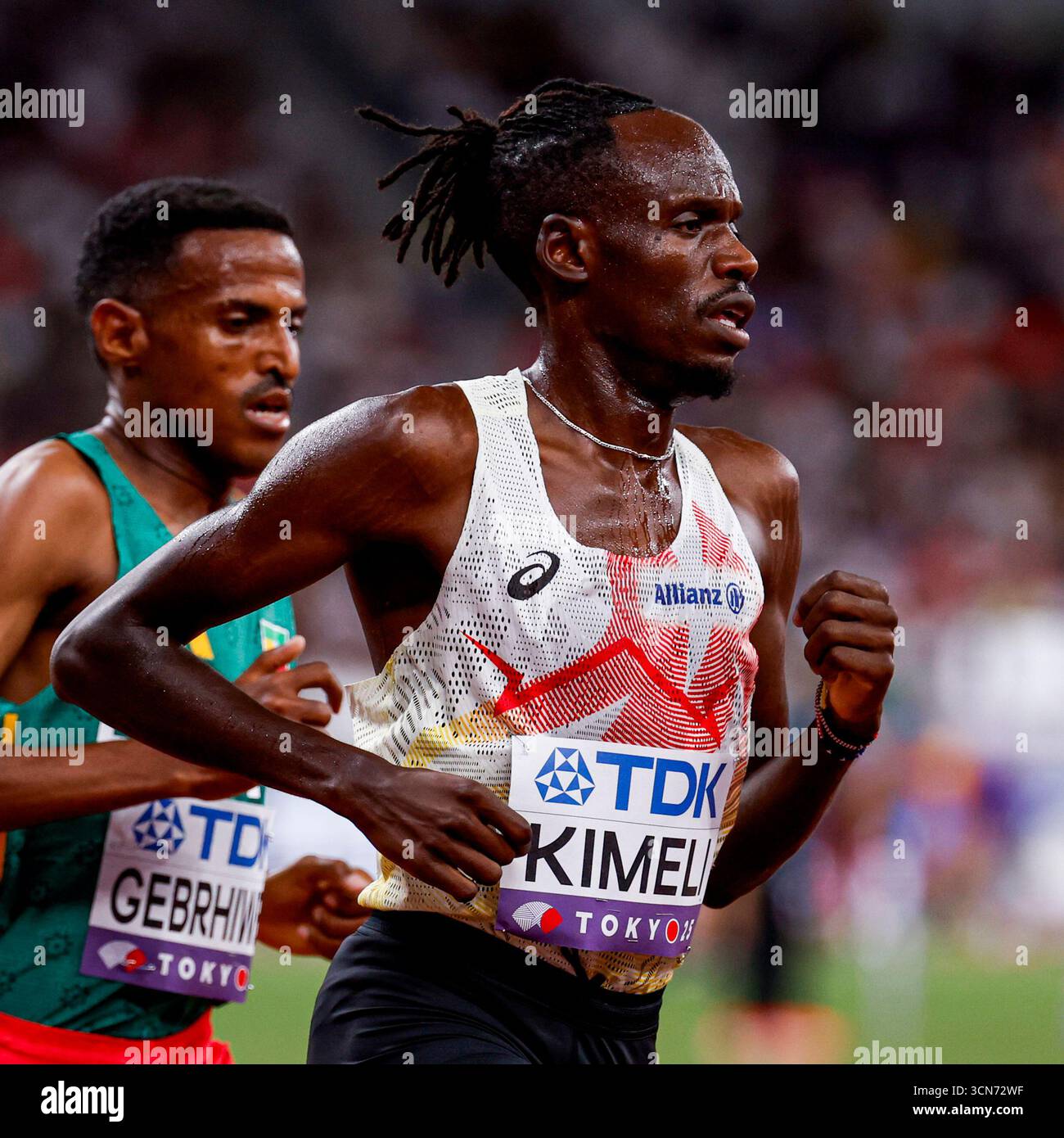 Isaac Kimeli of Belgium competing in the Men's 5000 Metres during World ...
