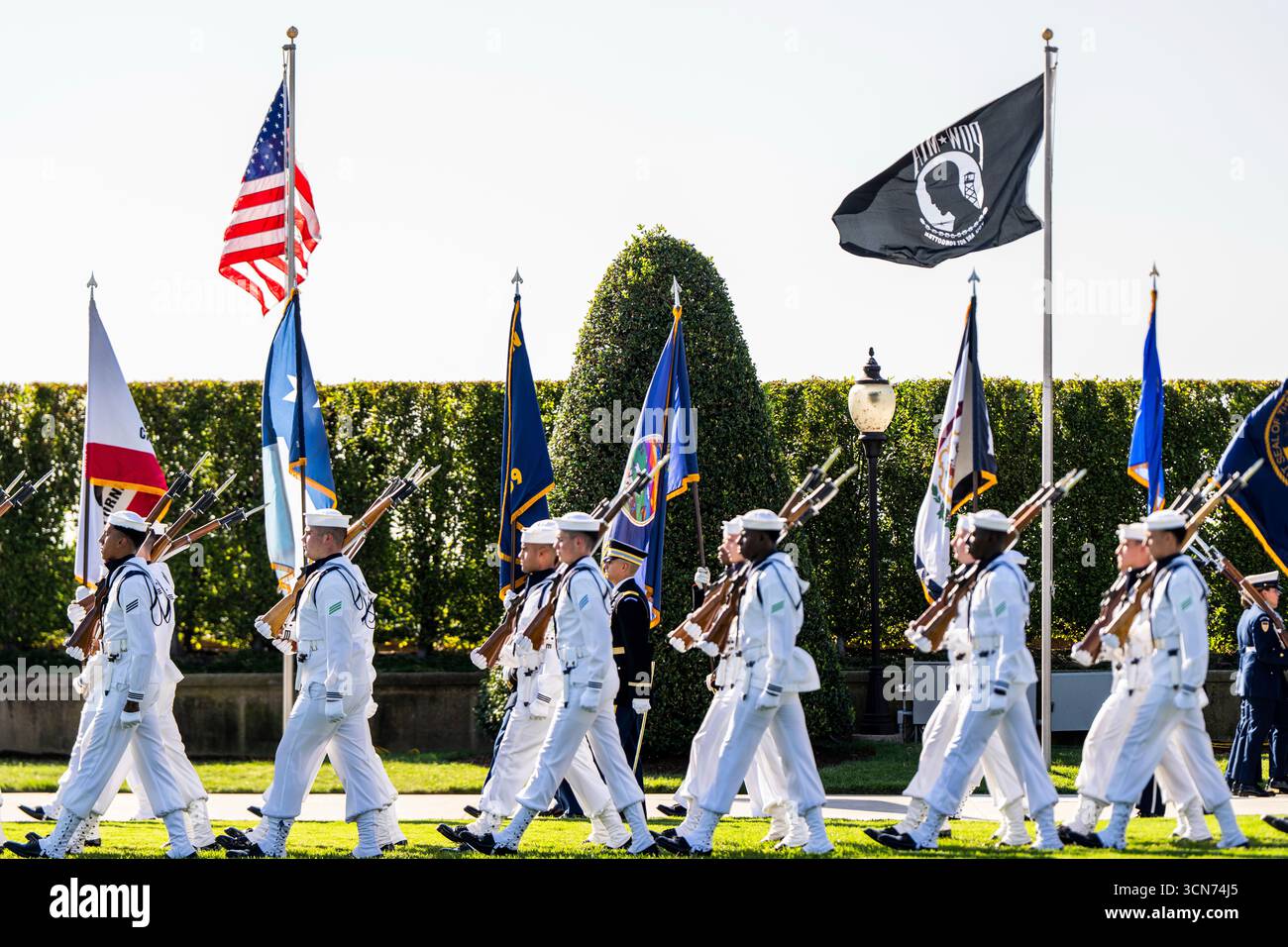 Sailors march during the POW/MIA National Recognition Day Ceremony at ...