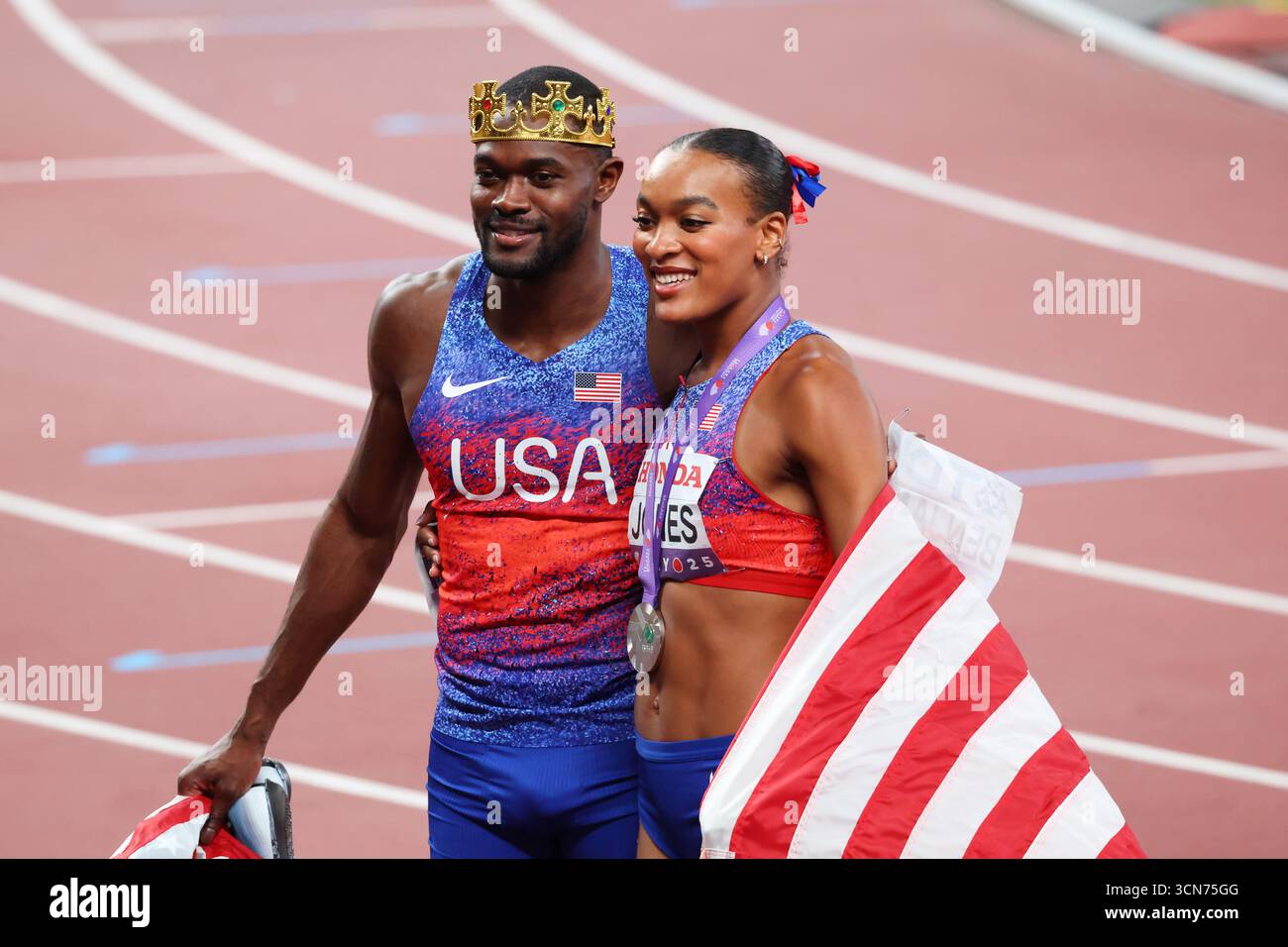 (L-R) Rai BENJAMIN (USA), Jasmine JONES (USA), SEPTEMBER 19, 2025 - Athletics : World Athletics ...