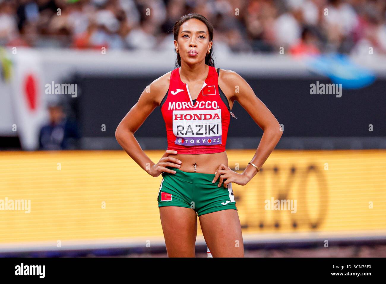 Assia Raziki of Morocco during the Women's 800 Metres Semi-Final during ...