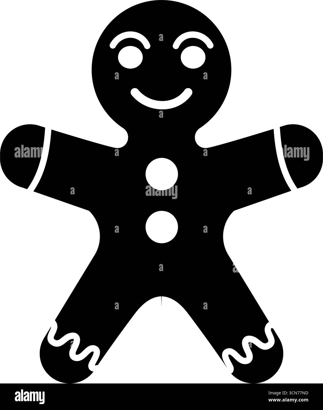 Gingerbread man isolated on Black and White Stock Photos & Images - Alamy