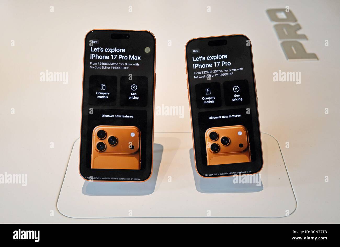 Mumbai, India. 19th Sep, 2025. Models of iPhone 17 pro max and pro ...