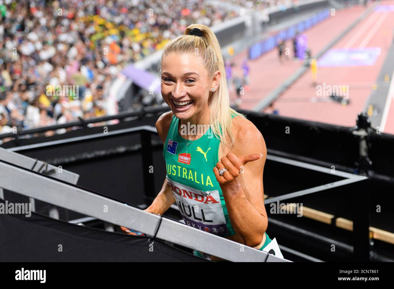 Jessica Hull (Australia) after the 800 metres race semi-final during ...