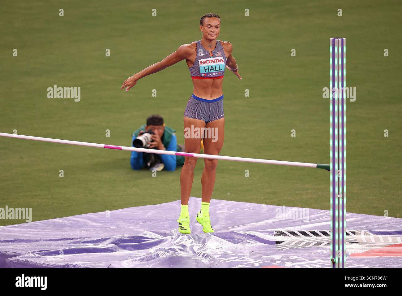 Anna HALL of the USA competes in the high jump during the Women's ...